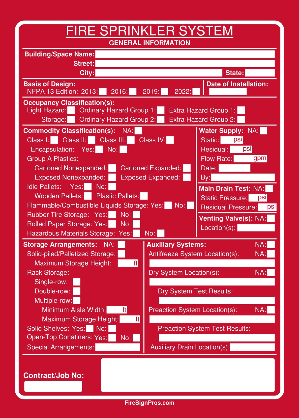 General Information Sign – Fire Sign Pros